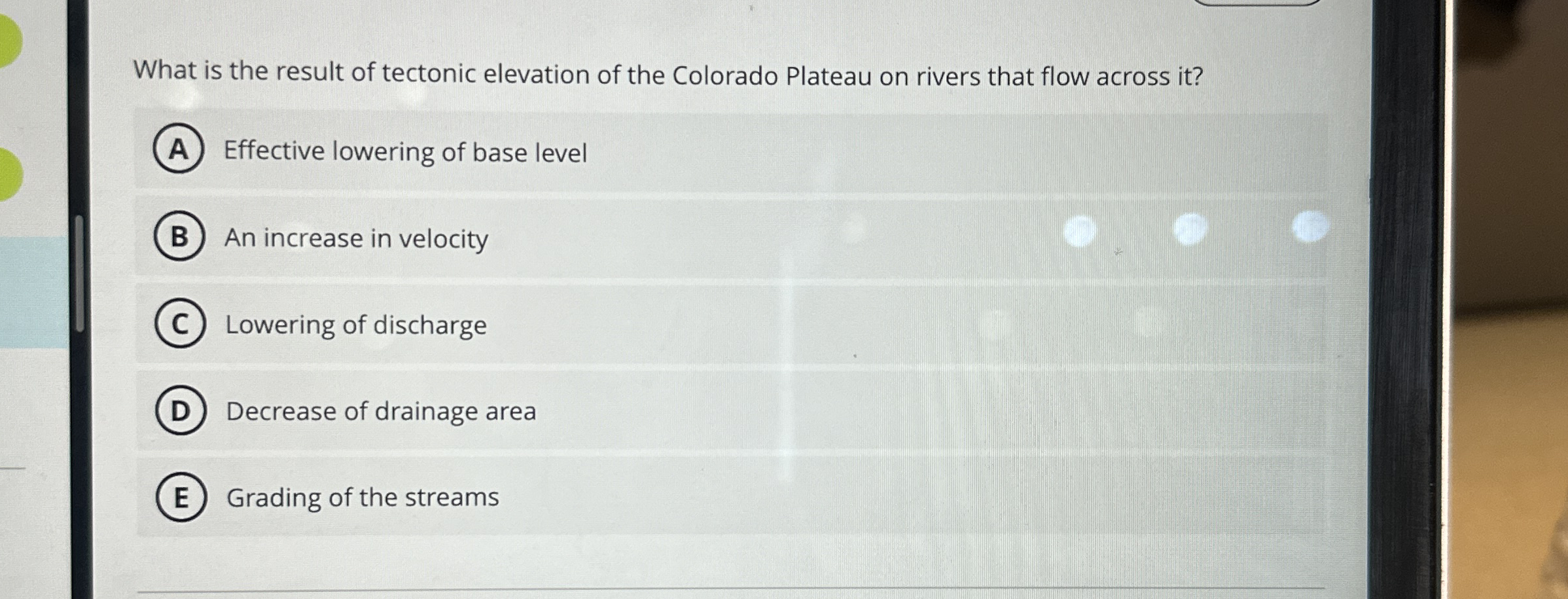 Solved What is the result of tectonic elevation of the | Chegg.com