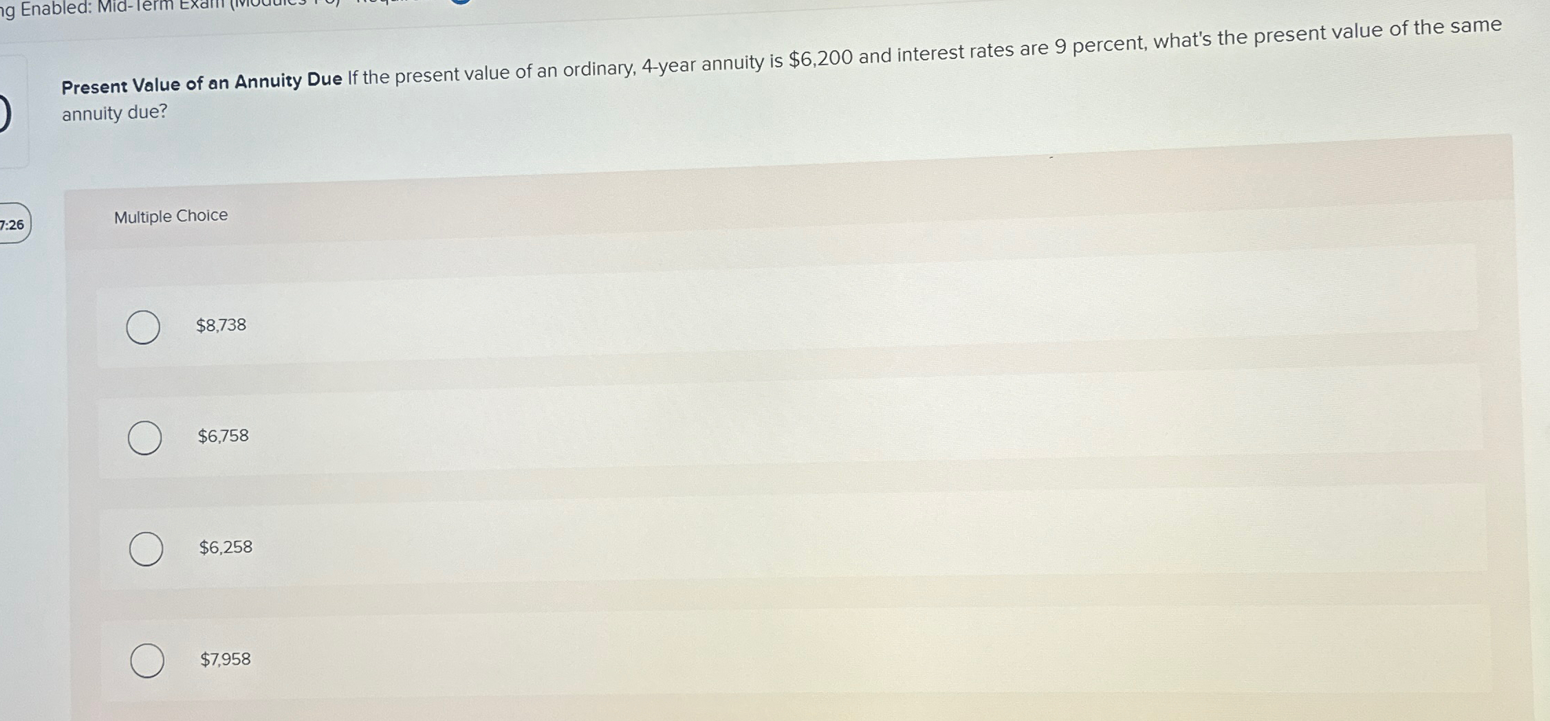 Solved Present Value of an Annuity Due If the present value | Chegg.com