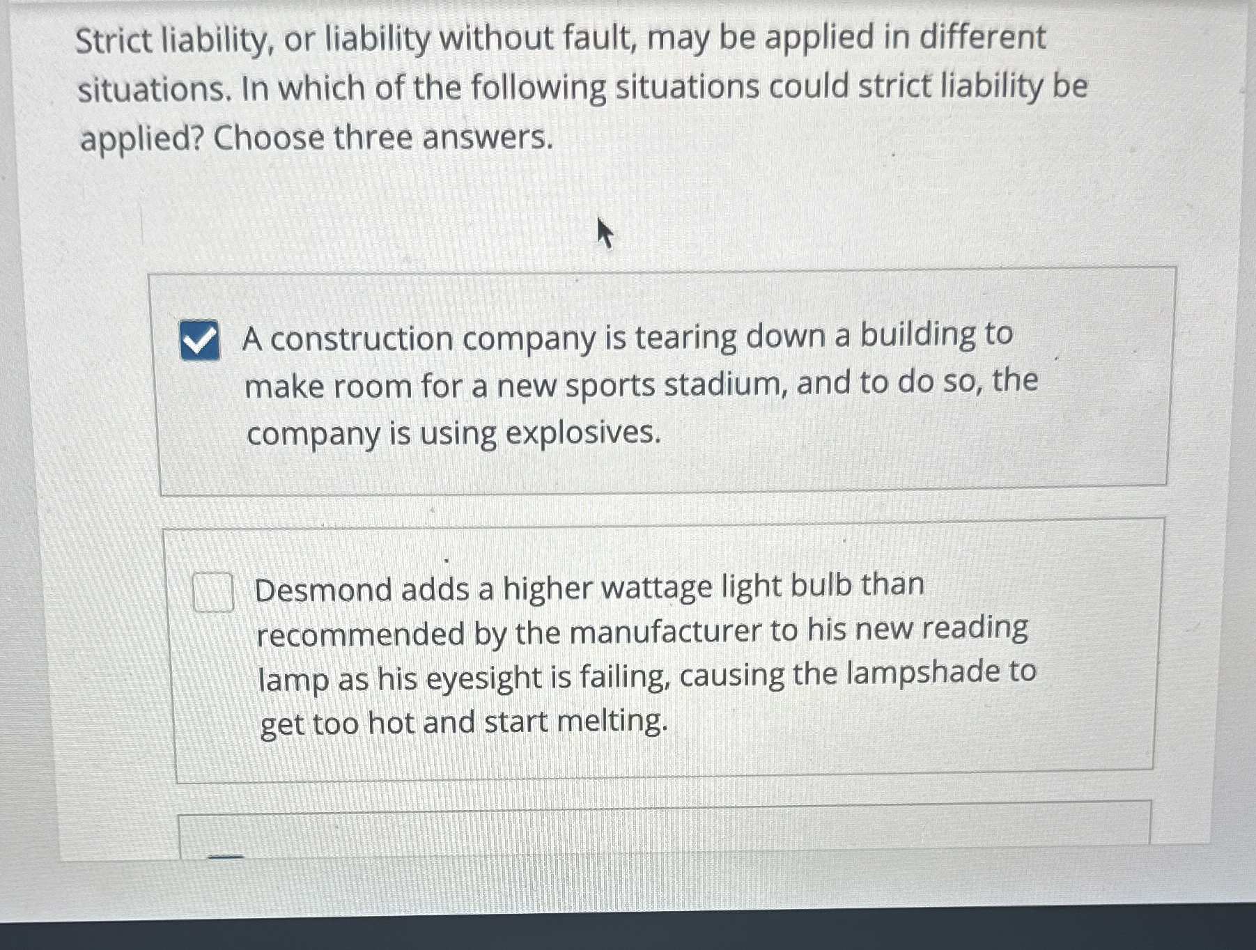 Solved Strict liability, or liability without fault, may be | Chegg.com