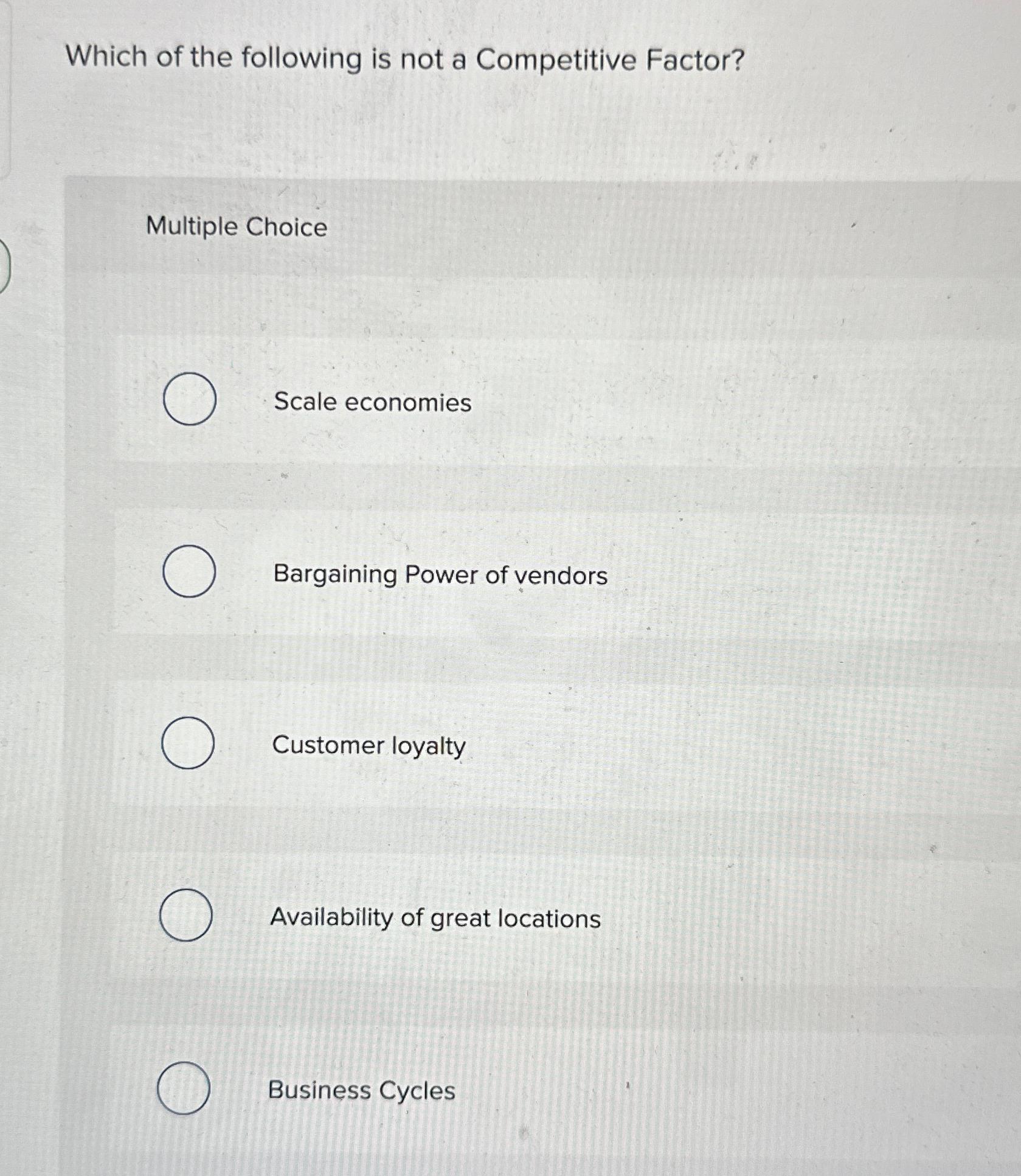 Solved Which of the following is not a Competitive | Chegg.com