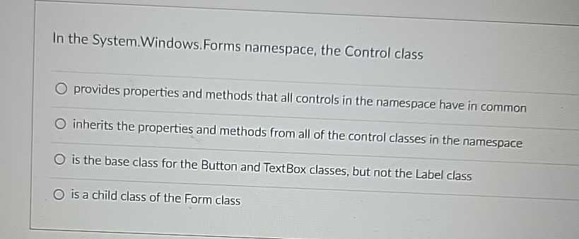 Solved In The System Windows Forms Namespace The Control