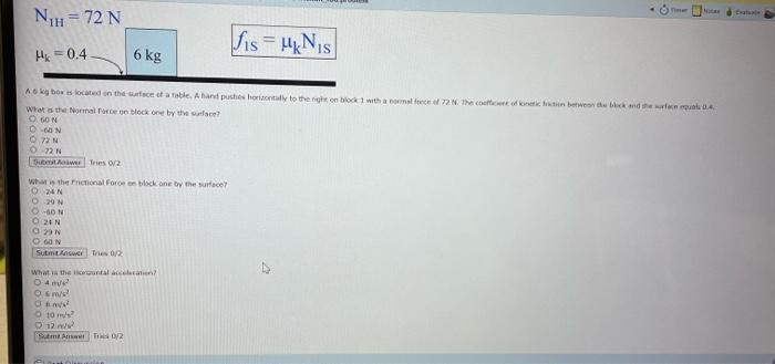 Solved A hand is pushing a block. to the right, and the | Chegg.com