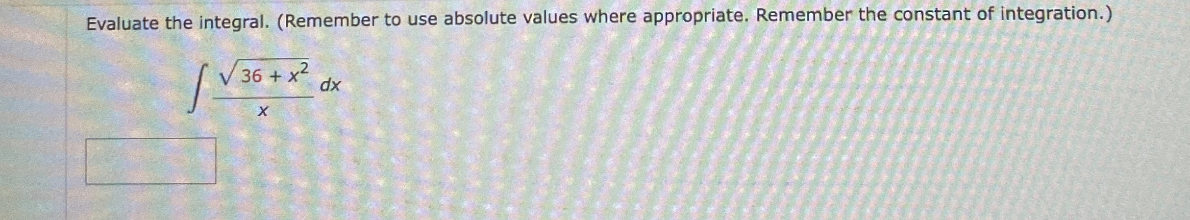 Solved Evaluate the integral. (Remember to use absolute | Chegg.com