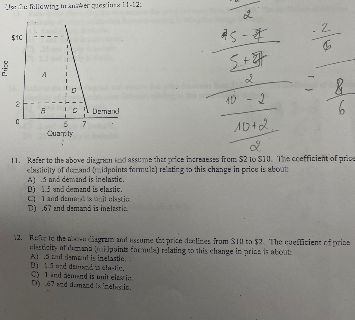 Solved Use the following to answer questions 11-12:11. | Chegg.com