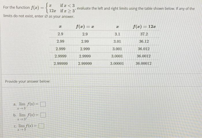 Solved For the function f(x)={x12x if x