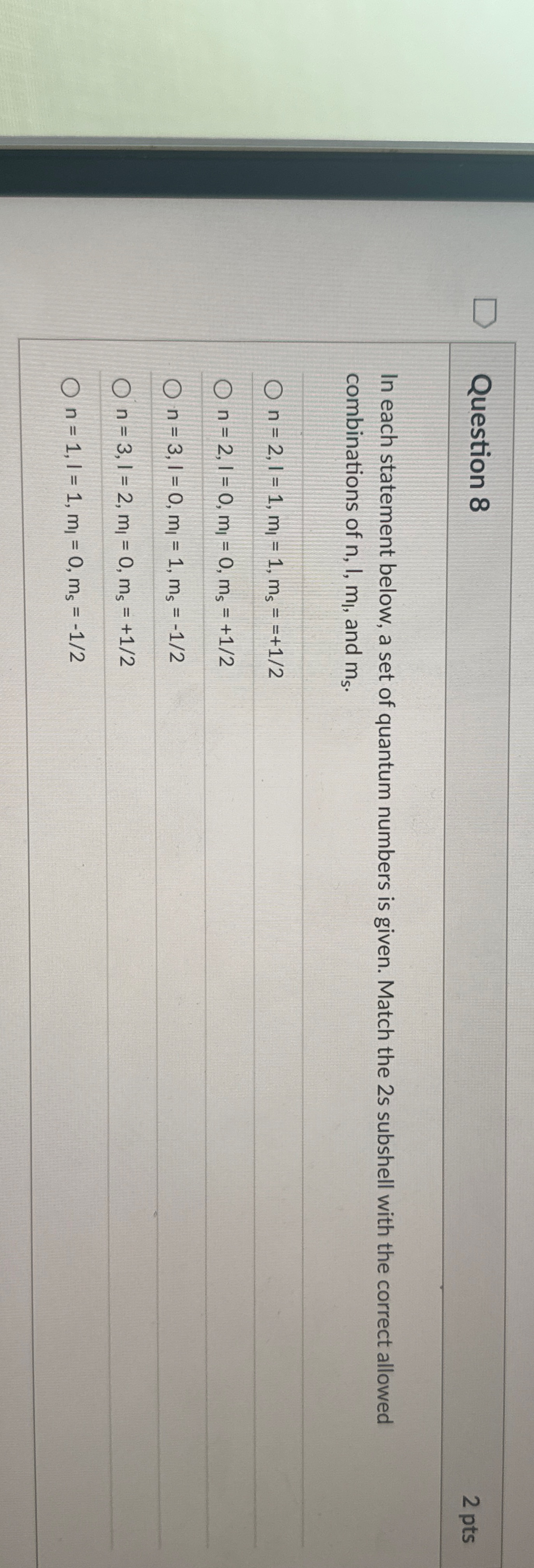Solved Question 82 ﻿ptsIn each statement below, a set of | Chegg.com