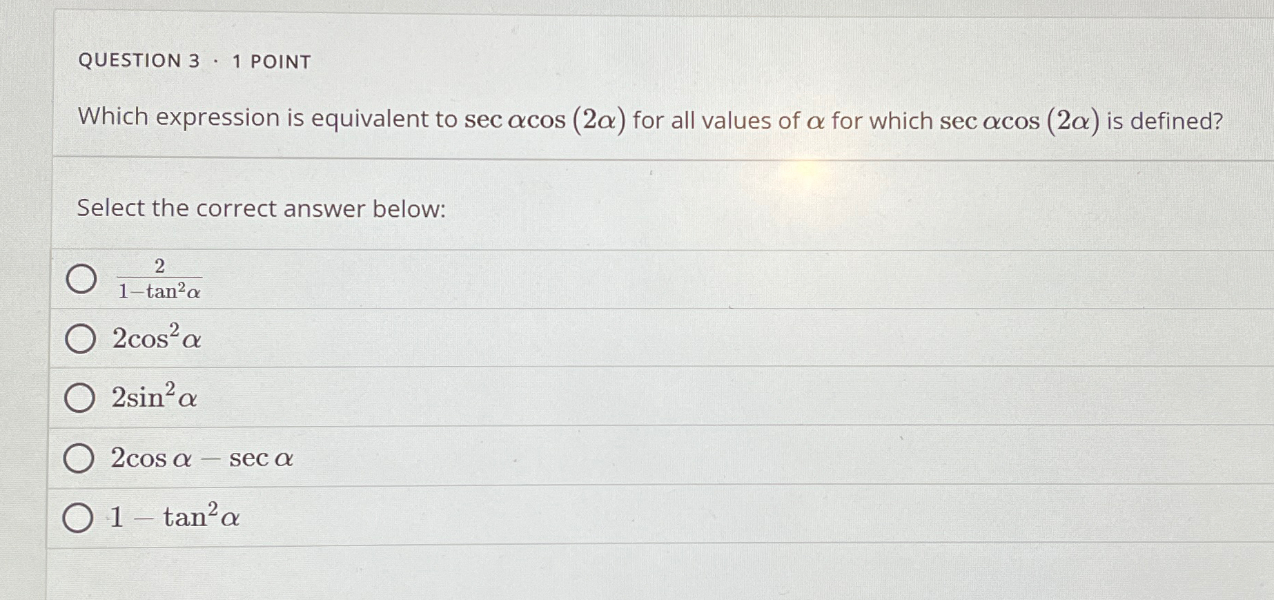 Solved QUESTION 3 - 1 POINTWhich expression is equivalent | Chegg.com Solved QUESTION 3 - 1 POINTWhich expression is equivalent | Chegg.com