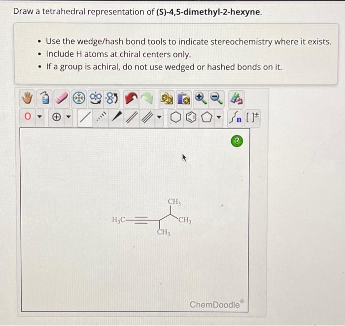 Solved - Use the wedge/hash bond tools to indicate | Chegg.com