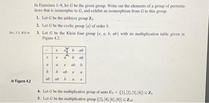 Solved In Exercises 1-9, let G be the given group. Write out | Chegg.com