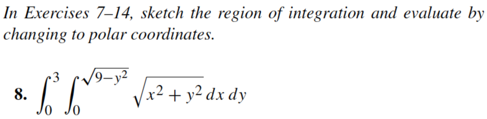 Solved In Exercises 7-14, ﻿sketch the region of integration | Chegg.com