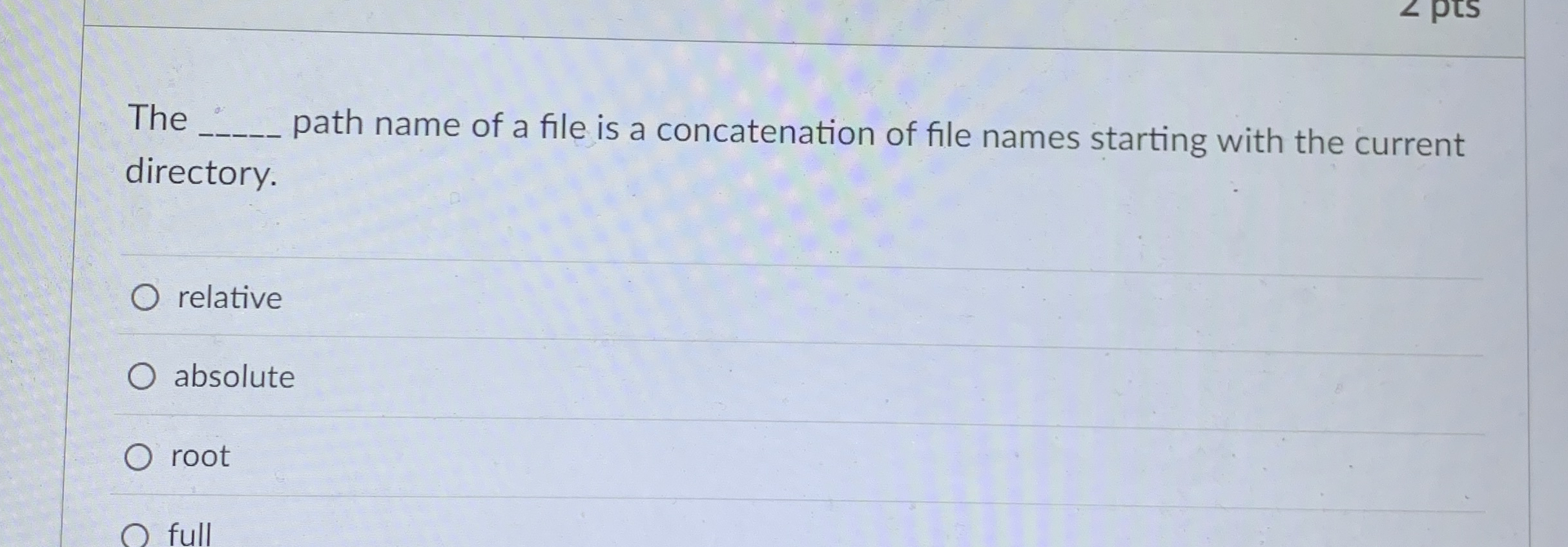 Solved The path name of a file is a concatenation of file | Chegg.com Solved The path name of a file is a concatenation of file | Chegg.com