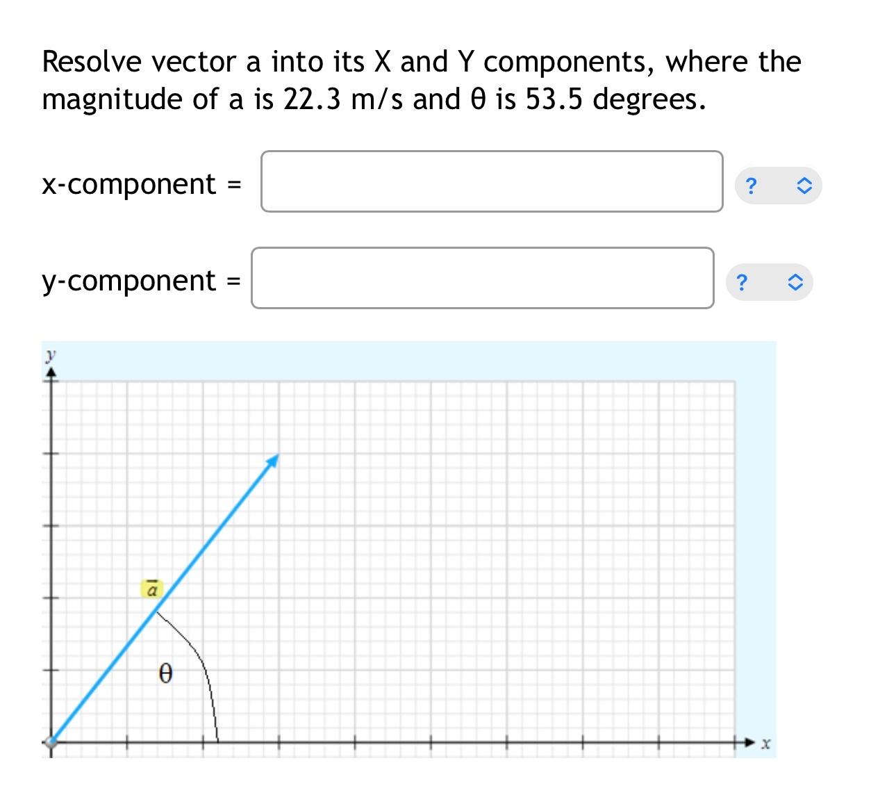 Solved Resolve vector a into its x ﻿and Y ﻿components, where | Chegg.com