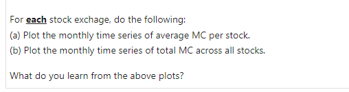 For each stock exchage, do the following:(a) ﻿Plot | Chegg.com