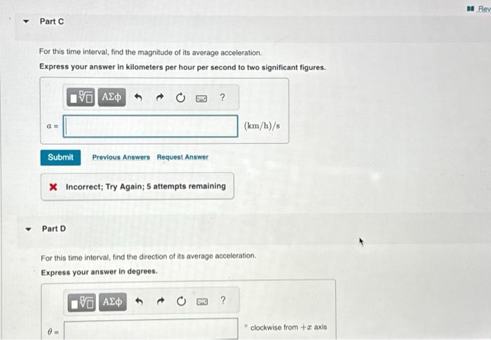 Solved Part C For this time interval, find the magnitude of | Chegg.com