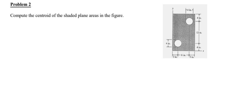 Solved Problem 2 4 in. Compute the centroid of the shaded | Chegg.com