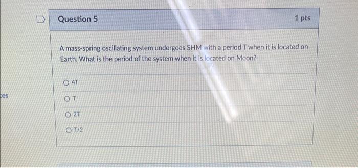 Solved A mass-spring oscillating system undergoes SHM with a | Chegg.com