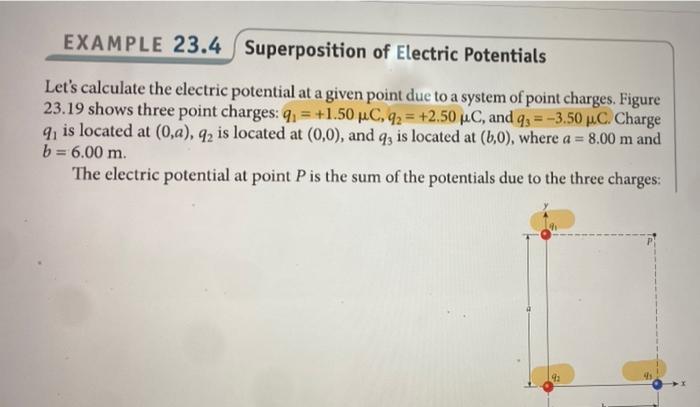 Solved EXAMPLE 23.4 Superposition of Electric Potentials | Chegg.com