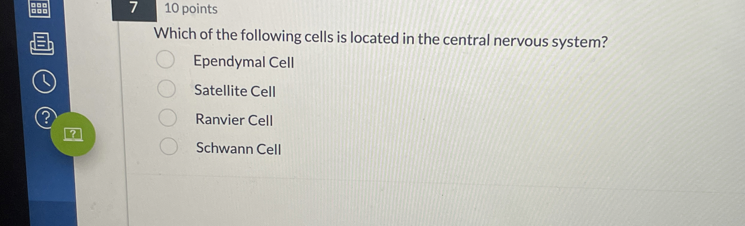 Solved 710 ﻿pointsWhich of the following cells is located in | Chegg.com