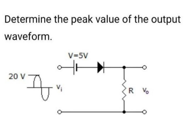 Solved Determine the peak value of the output waveform. V=5V | Chegg.com