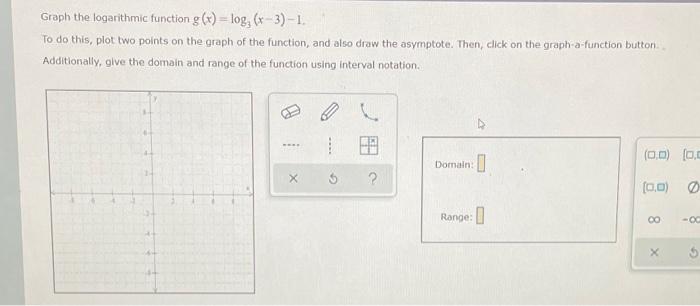 Solved Graph the logarithmic function g(x) = log2 (x - 3) - | Chegg.com