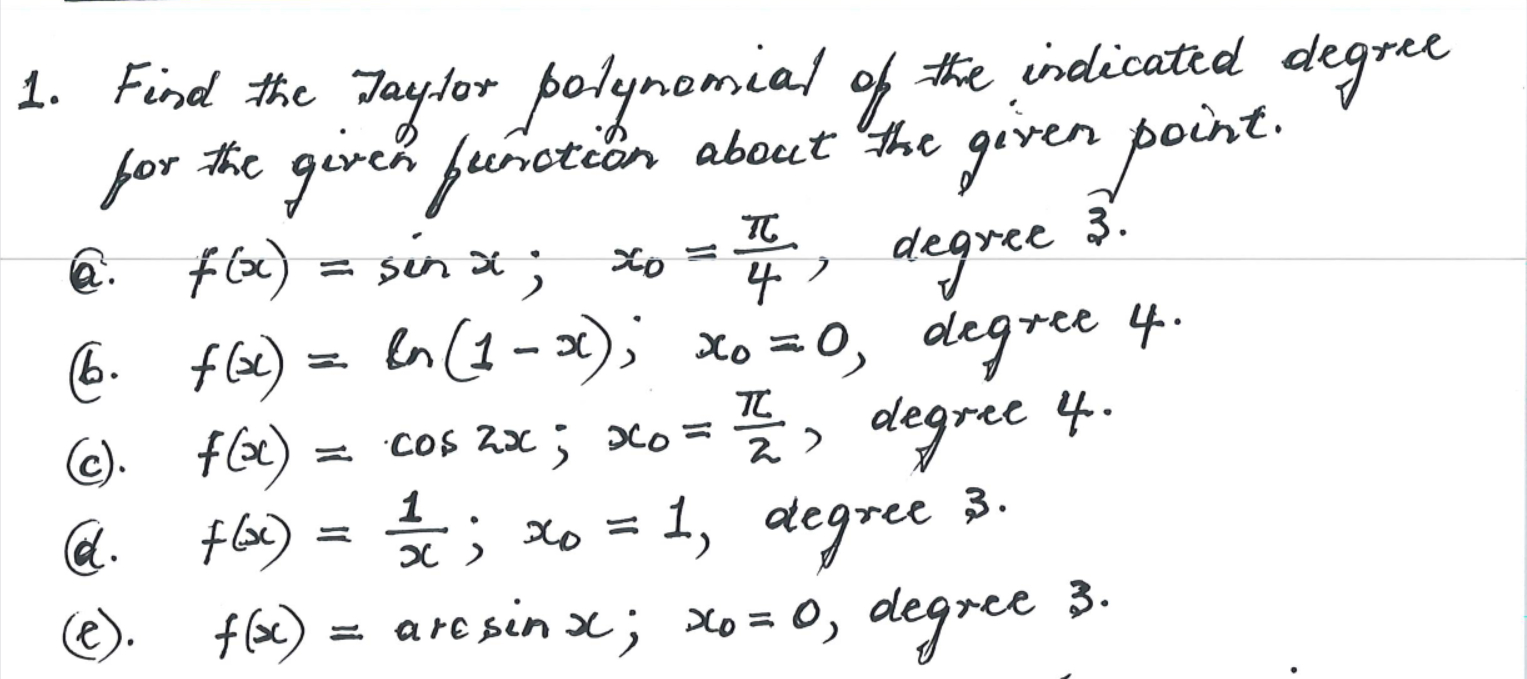 Solved Find the Taylor polynomial of the indicated degreefor | Chegg.com