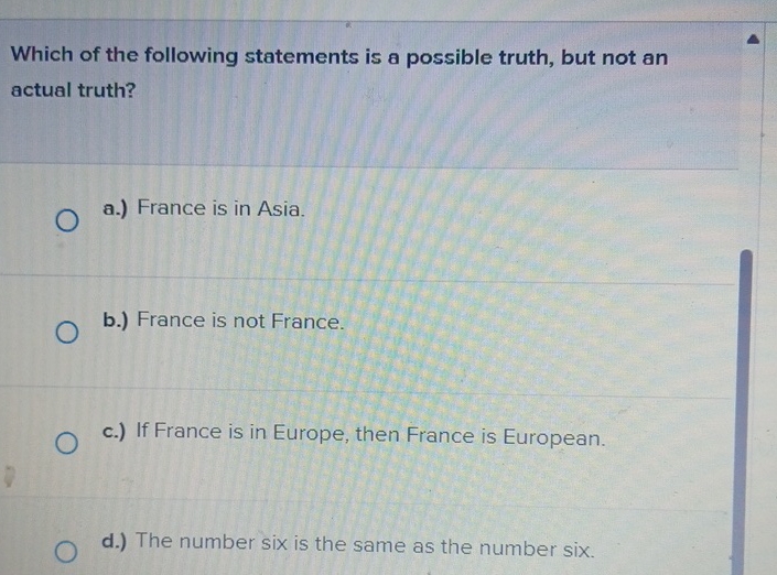 Solved Which of the following statements is a possible | Chegg.com