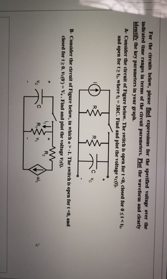 Solved First order Electric circuits | Chegg.com