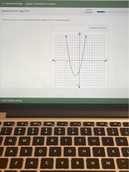 Solved Find a formula for the quadratic function depicted in | Chegg.com