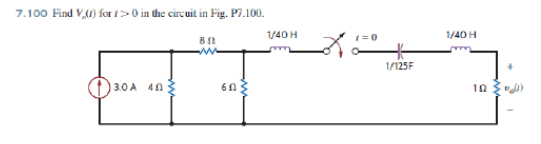Solved 7.100 ﻿Find V0(t) ﻿for t>0 ﻿in the circuit in Fig. | Chegg.com