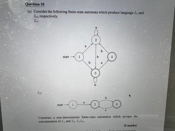 Solved (a) Consider the following finite-state automata | Chegg.com