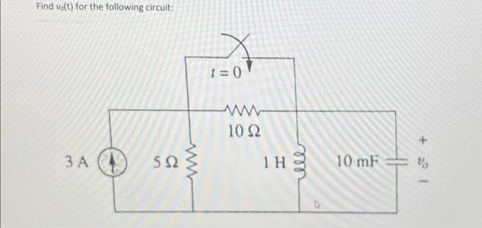 Solved Find v0(t) for the following circuit: | Chegg.com