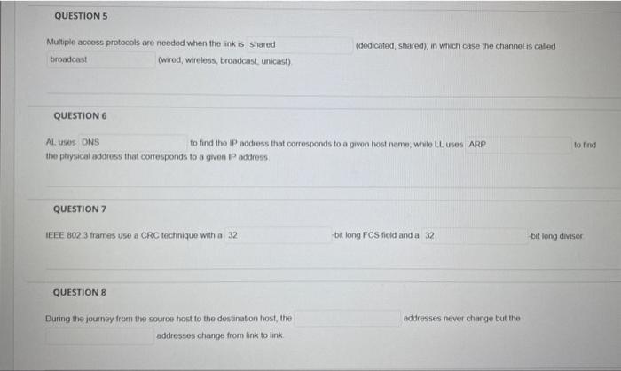 Solved Mualuple accoss protocols are neoded when the link is | Chegg.com