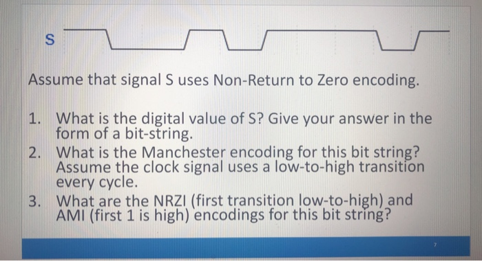 Solved Assume that signal S uses Non-Return to Zero | Chegg.com