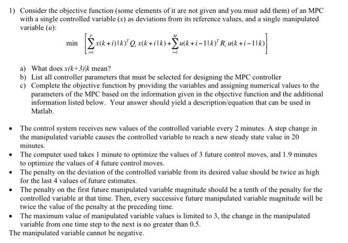 Solved 1 Consider The Objective Function Some Elements Of 0917