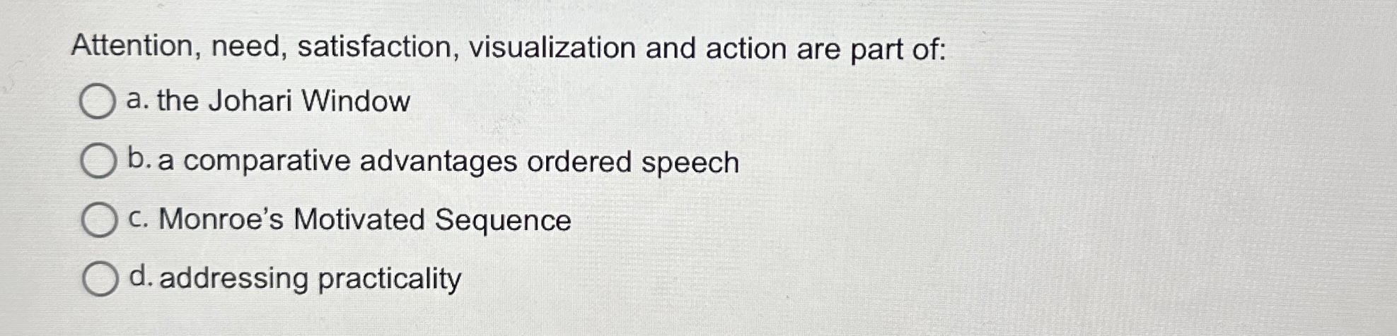 Solved Attention, need, satisfaction, visualization and | Chegg.com