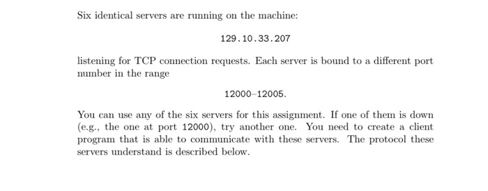 Six identical servers are running on the machine: | Chegg.com