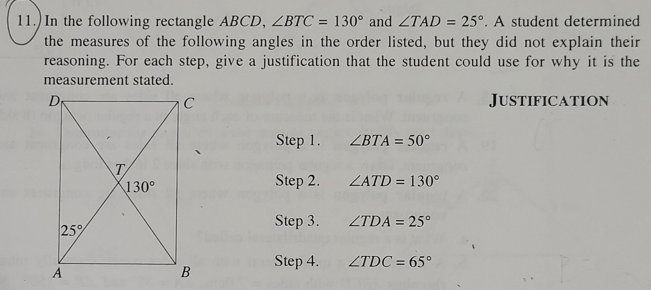 Solved In the following rectangle ABCD,?BTC=130° ﻿and | Chegg.com