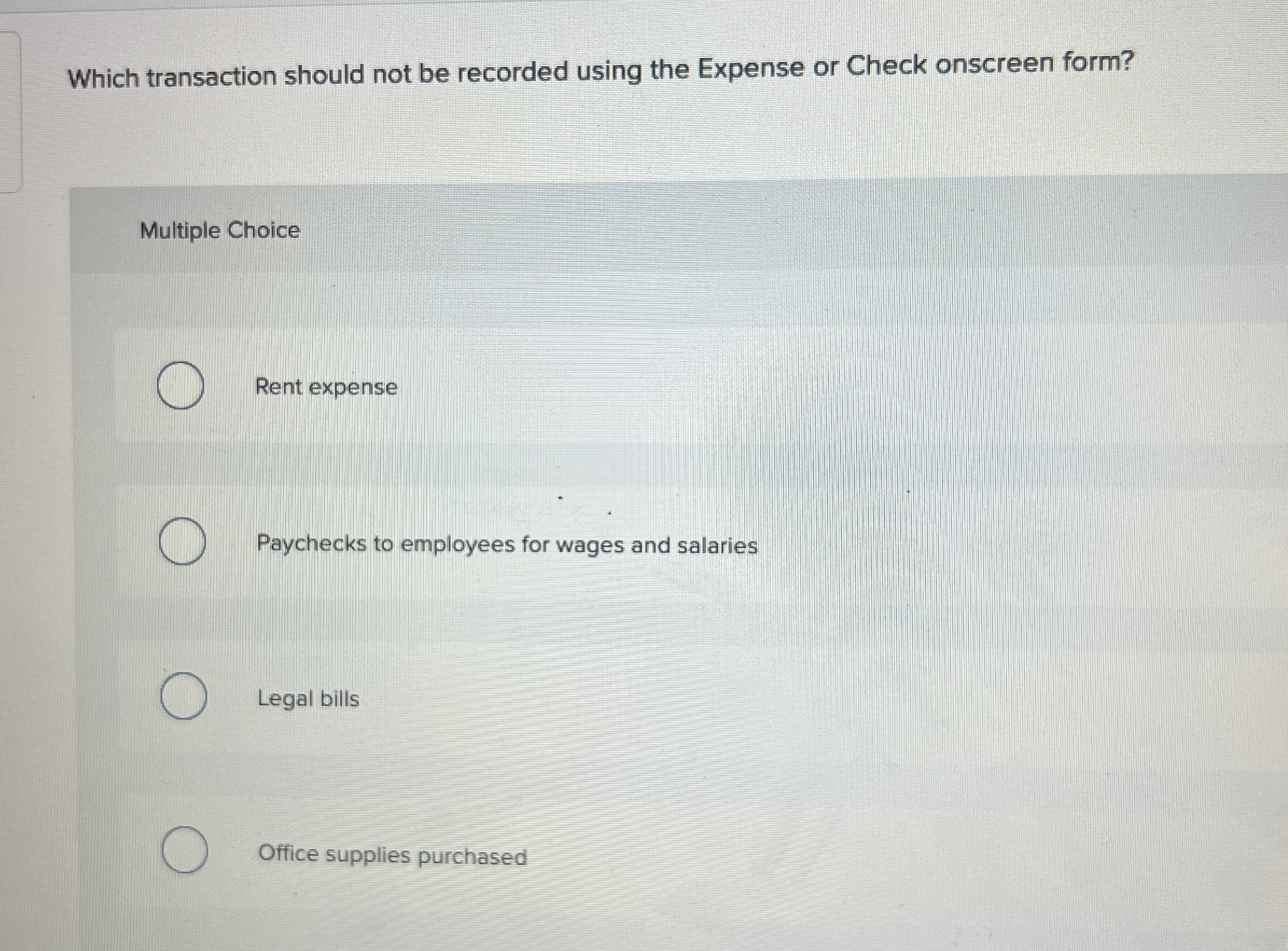 Solved Which transaction should not be recorded using the | Chegg.com