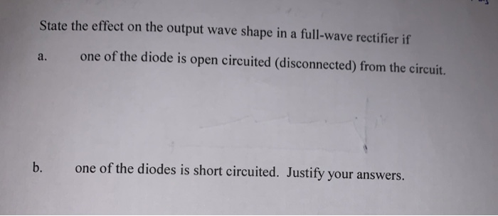 Solved State the effect on the output wave shape in a | Chegg.com