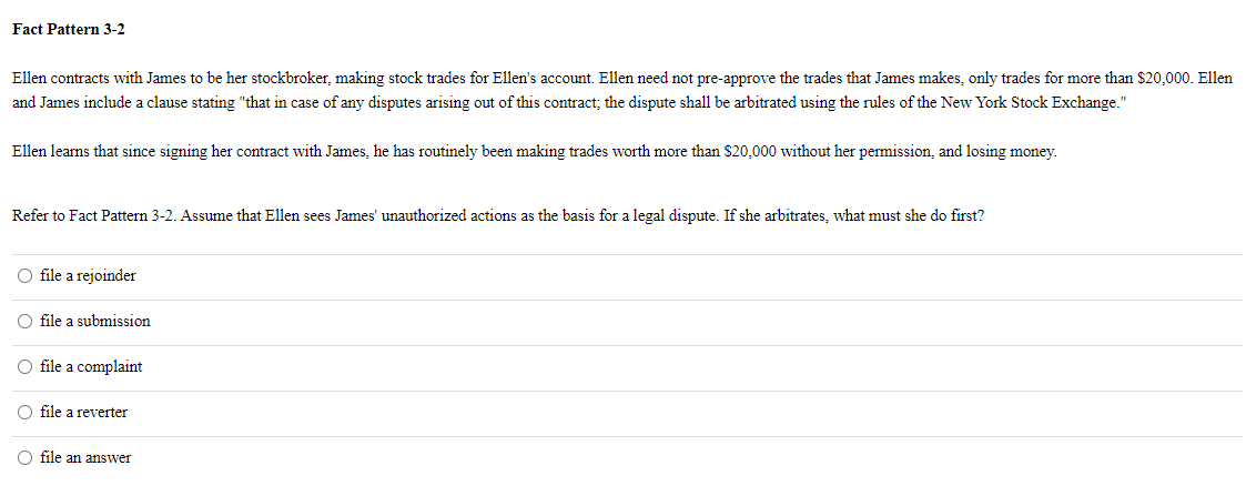 Solved Fact Pattern 3-2Ellen contracts with James to be her | Chegg.com