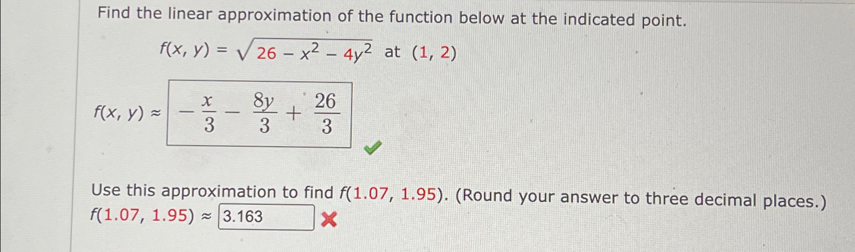 Solved Find the linear approximation of the function below | Chegg.com