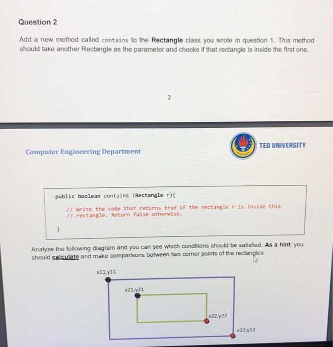Solved Question 2 Add a new method called contains to the | Chegg.com
