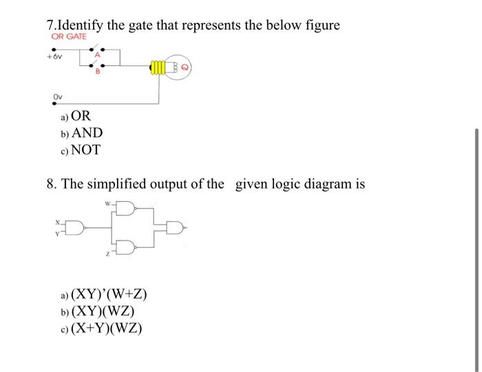 Solved 7.Identify the gate that represents the below figure | Chegg.com