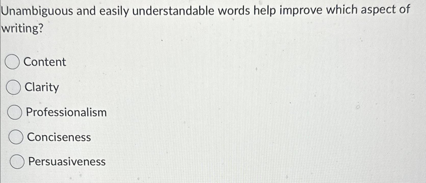 Solved Unambiguous and easily understandable words help | Chegg.com