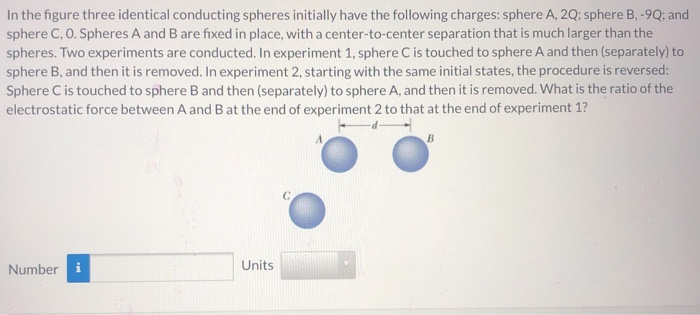 Solved In the figure three identical conducting spheres | Chegg.com