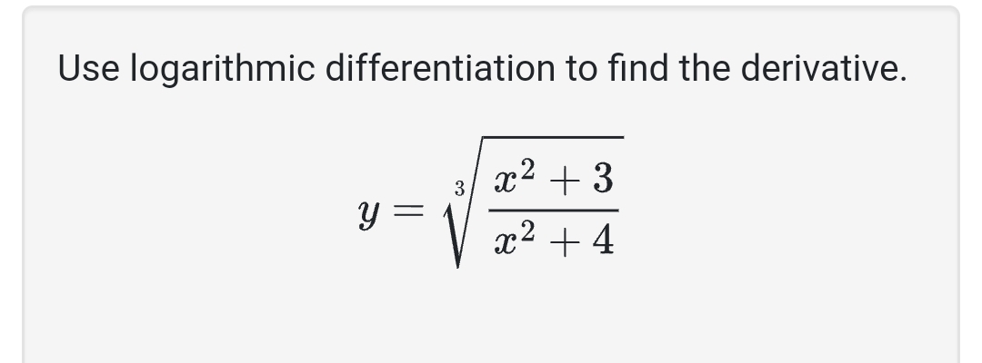 Solved Use logarithmic differentiation to find the | Chegg.com