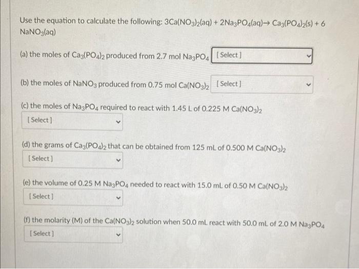Solved Use the equation to calculate the following: | Chegg.com