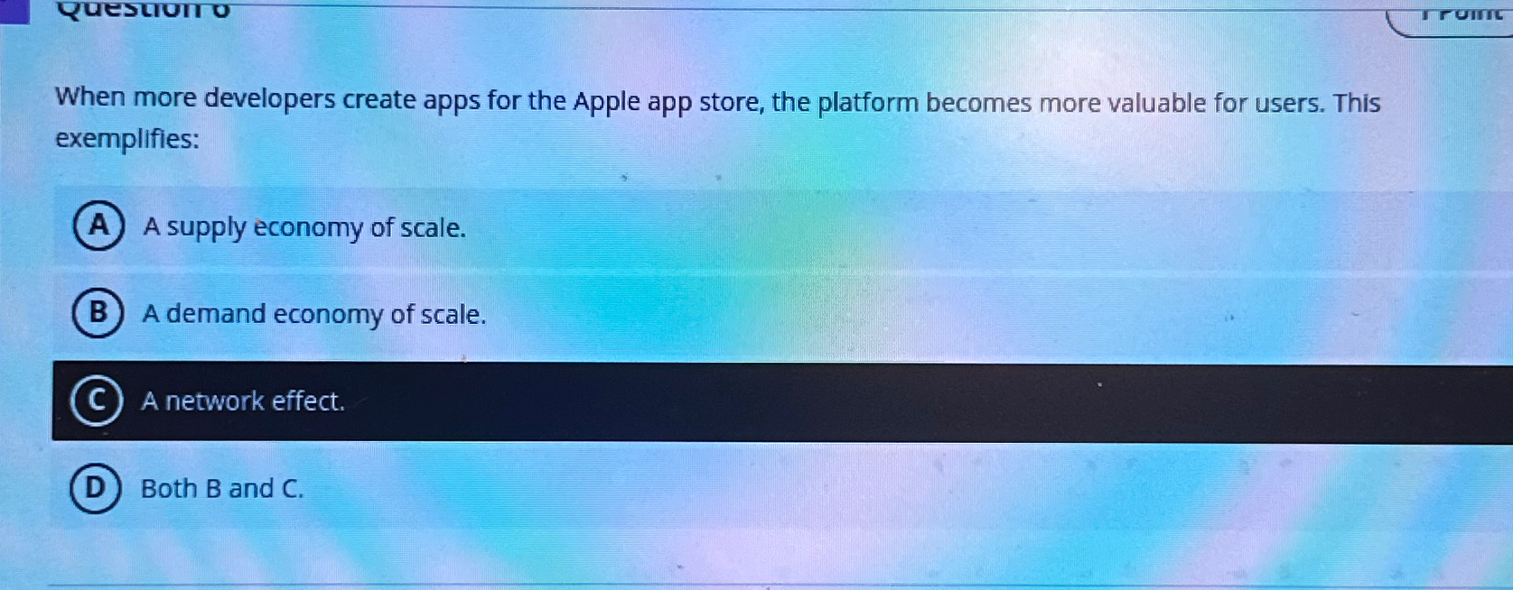 Solved When more developers create apps for the Apple app | Chegg.com