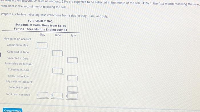 [Solved]: Schedule of Cash Collections of Accounts Recelvab