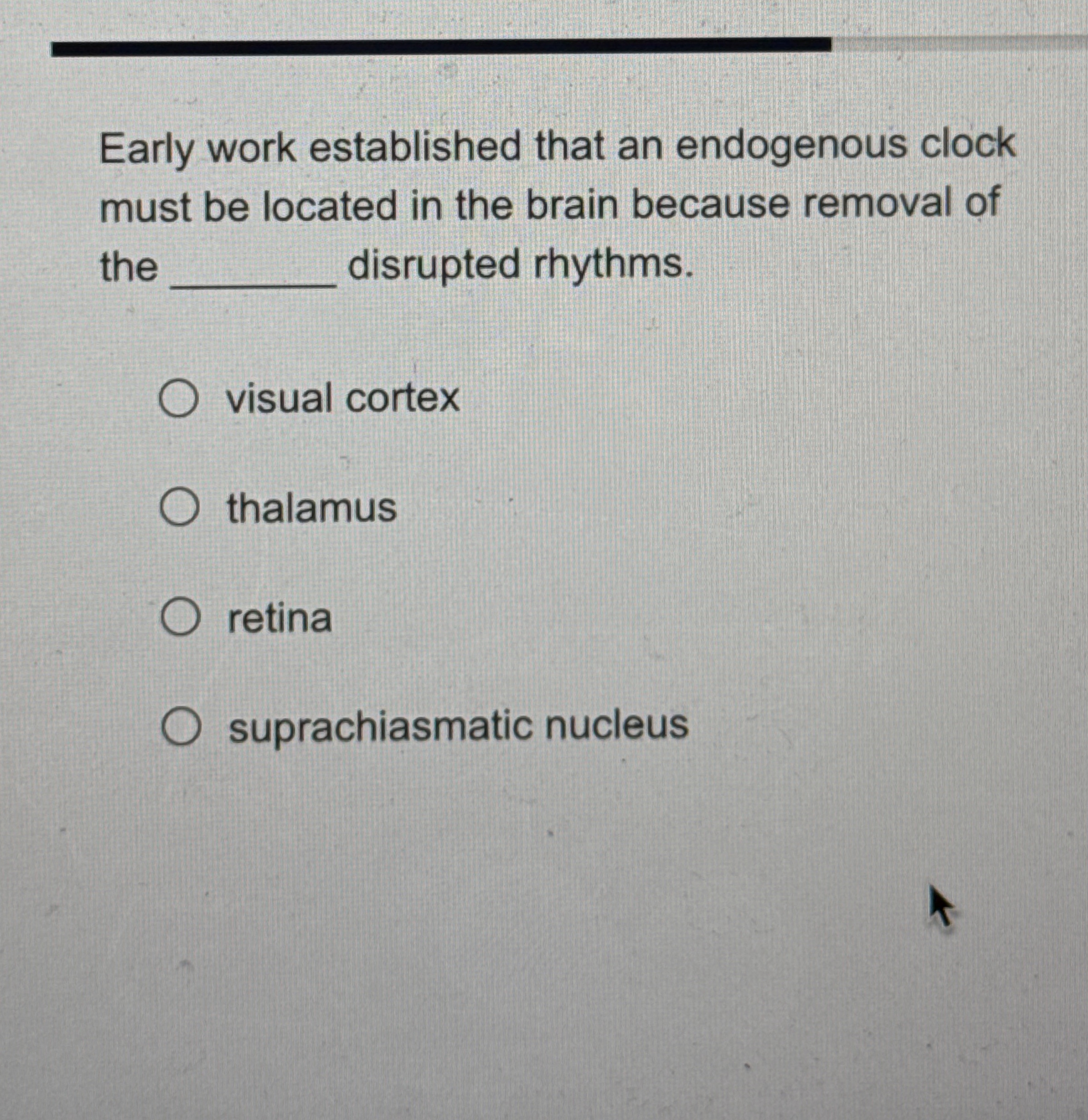 Solved Early work established that an endogenous clockmust | Chegg.com